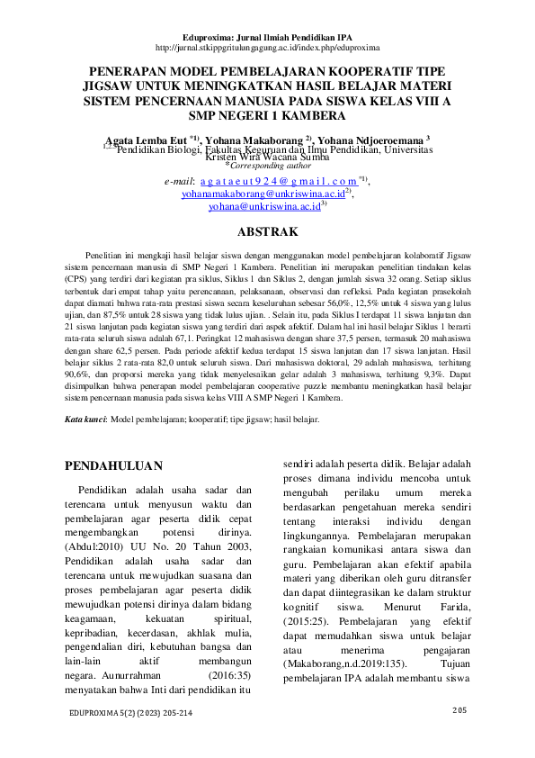 (PDF) Penerapan Model Pembelajaran Kooperatif Tipe Jigsaw Untuk Meningkatkan Hasil Belajar ...