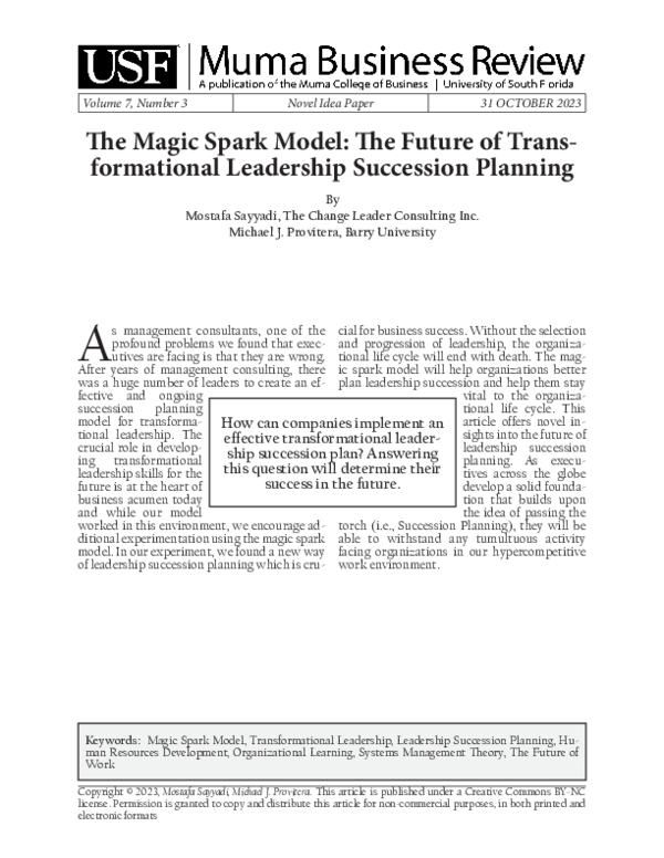(PDF) The Magic Spark Model: The Future of Leadership Development