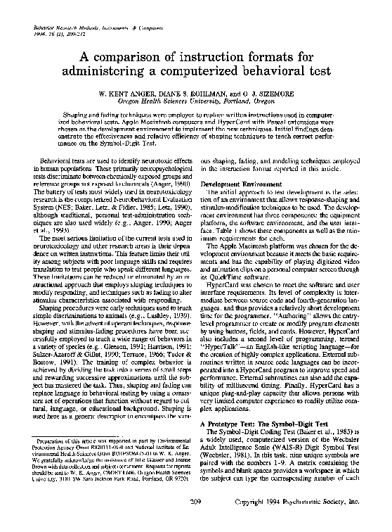(PDF) A comparison of instruction formats for administering a ...