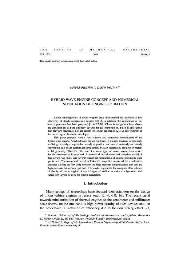 (PDF) Hybrid Wave Engine Concept and Numerical Simulation of Engine ...