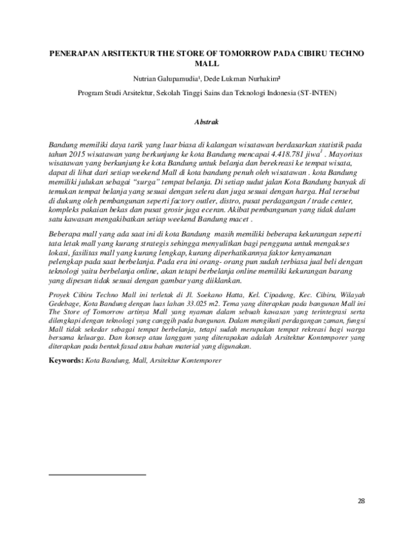 (PDF) Telaah Konsep the Store of Tomorrow Pada Desain Cibiru Techno ...