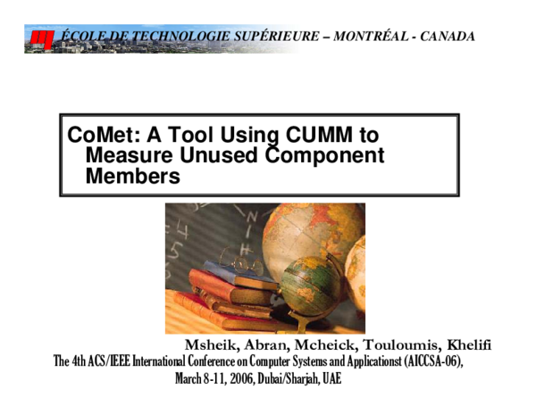 (PDF) CoMet: A Tool Using CUMM to Measure Unused Component Members