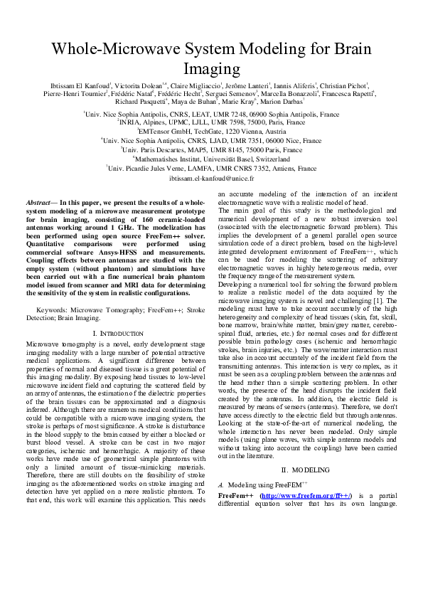 (PDF) Whole-microwave system modeling for brain imaging
