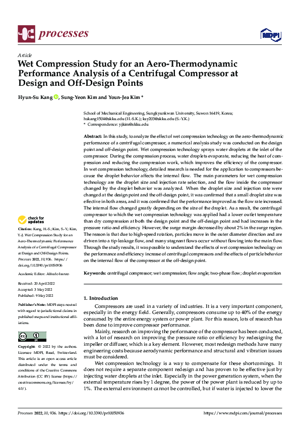 (PDF) Wet Compression Study for an Aero-Thermodynamic Performance ...