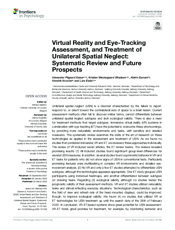 (PDF) Virtual Reality and Eye-Tracking Assessment, and Treatment of ...