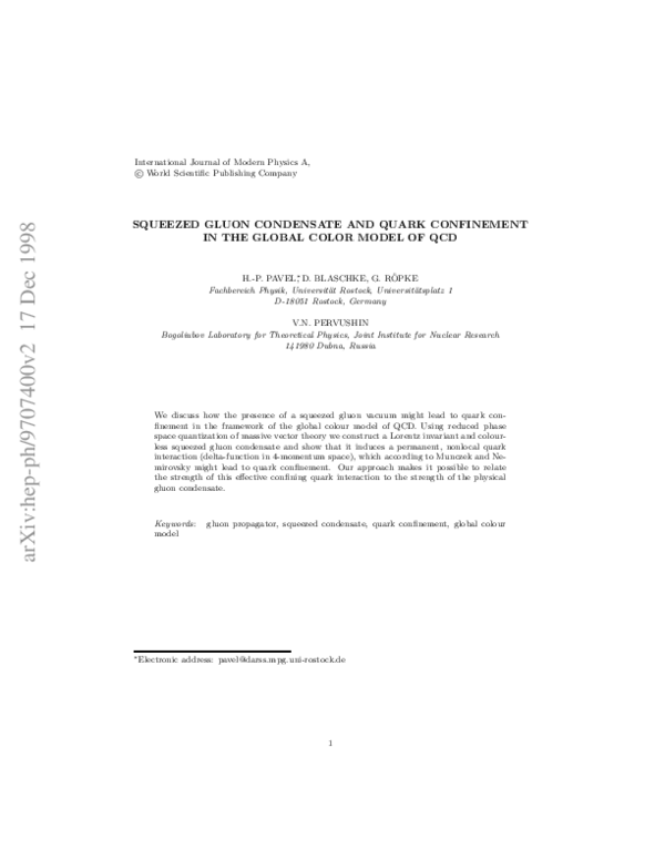 (PDF) Squeezed Gluon Condensate and Quark Confinement in the Global ...