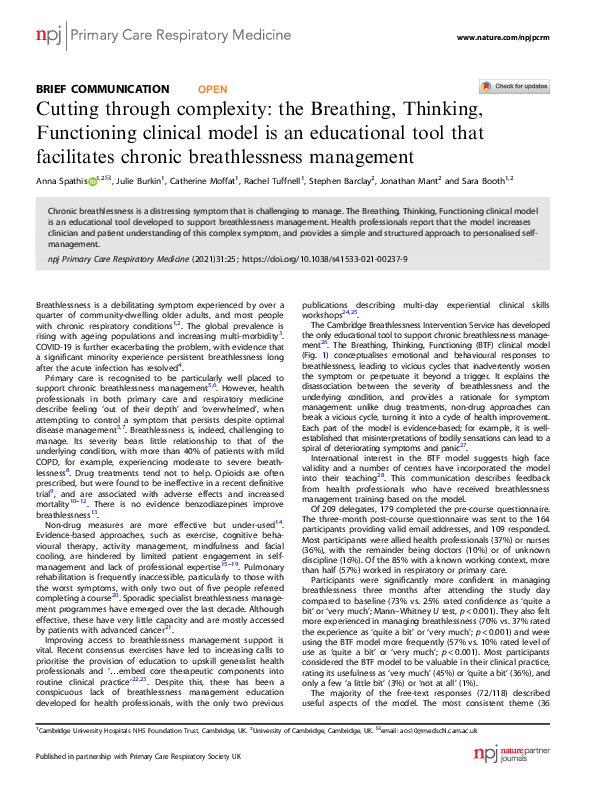 (PDF) Cutting through complexity: the Breathing, Thinking, Functioning ...
