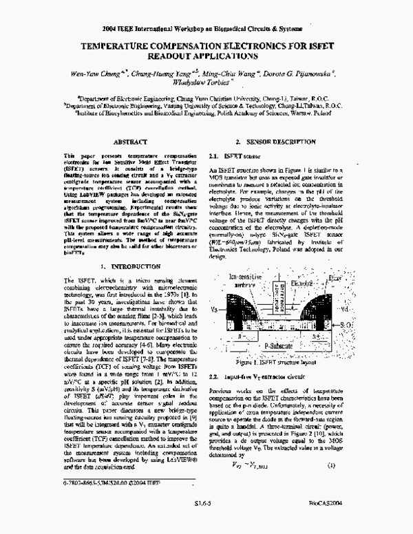 (PDF) Temperature compensation electronics for ISFET readout applications