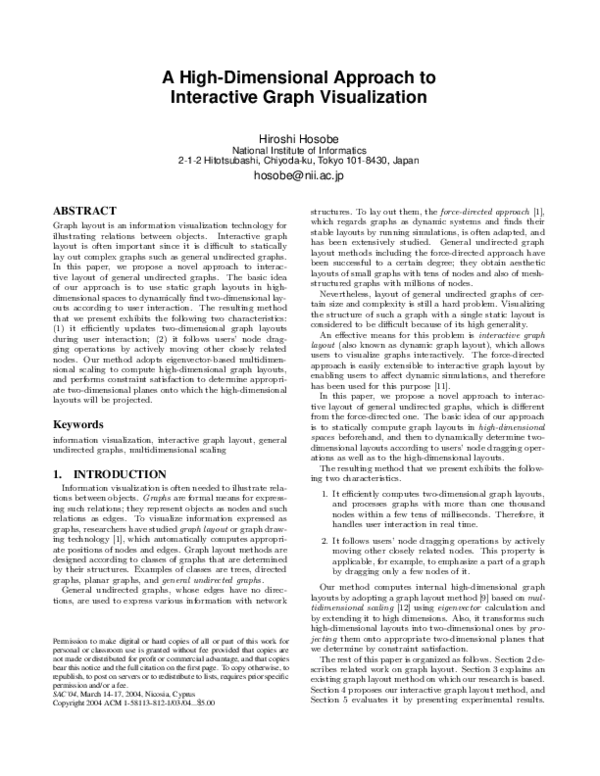(PDF) A high-dimensional approach to interactive graph visualization