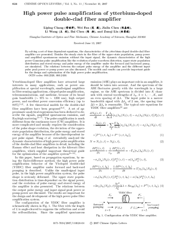 (PDF) High power pulse amplification of ytterbium-doped double-clad ...