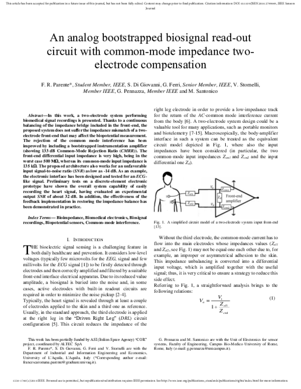 (PDF) An Analog Bootstrapped Biosignal Read-Out Circuit With Common ...
