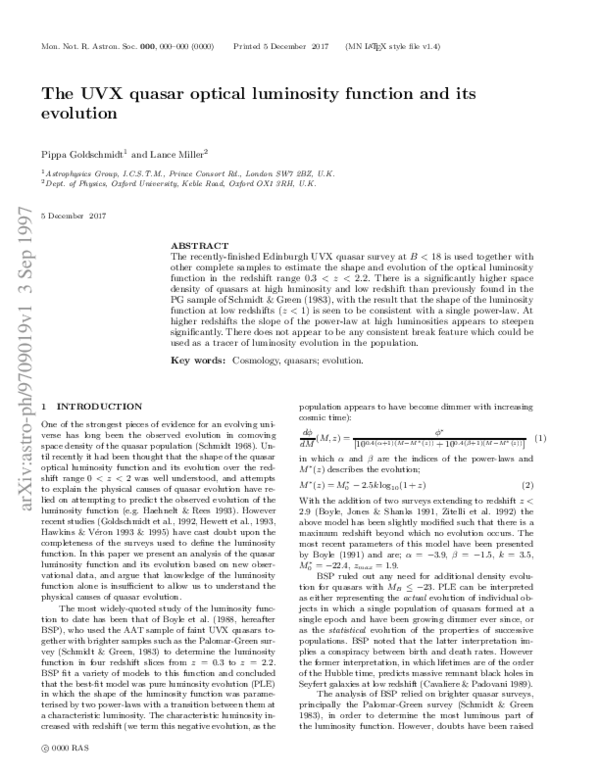 (PDF) The UVX quasar optical luminosity function and its evolution