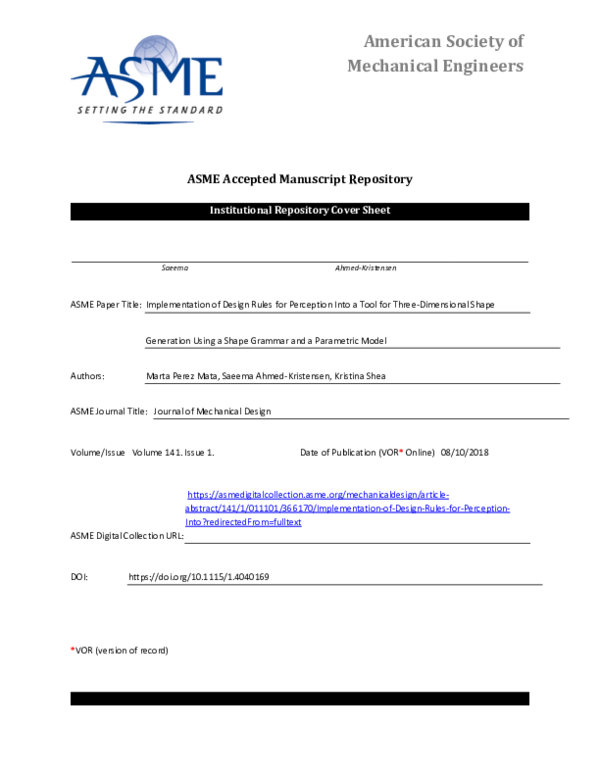 Pdf Implementation Of Design Rules For Perception Into A Tool For Three Dimensional Shape