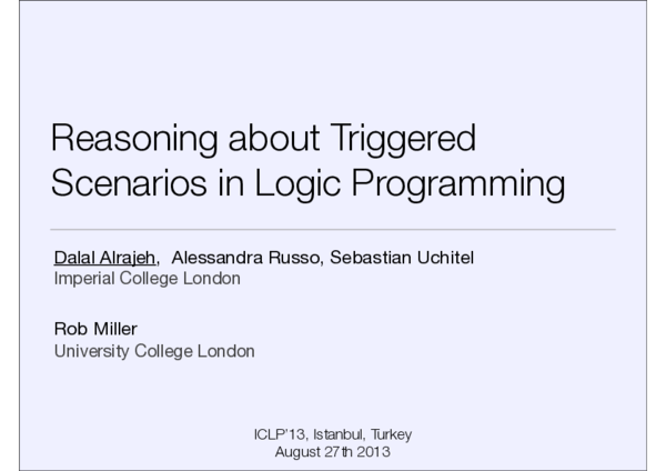 (PDF) Reasoning about Triggered Scenarios in Logic Programming | Dalal ... (PDF) Reasoning about Triggered Scenarios in Logic Programming | Dalal ...