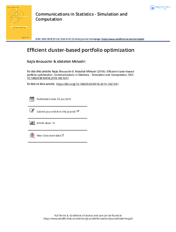 (PDF) Efficient cluster-based portfolio optimization