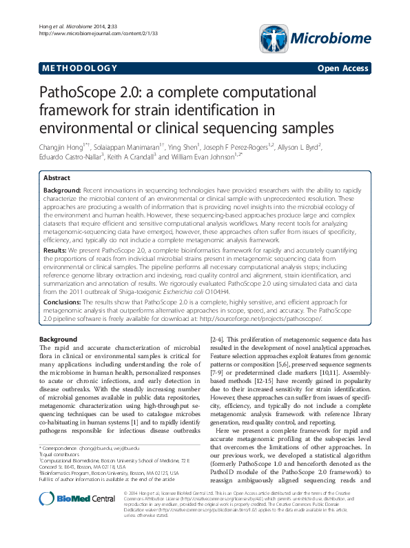 (PDF) PathoScope 2.0: a complete computational framework for strain ...
