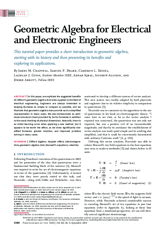 (PDF) Geometric Algebra for Electrical and Electronic Engineers