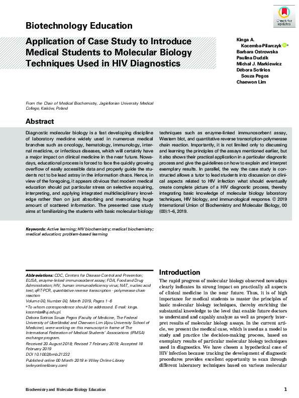 (PDF) Application of case study to introduce medical students to ...
