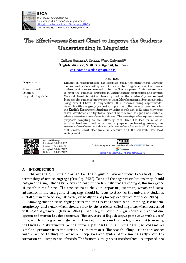 (PDF) The Effectiveness Smart Chart to Improve the Students ...