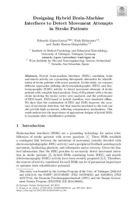 (PDF) Designing Hybrid Brain-Machine Interfaces to Detect Movement ...