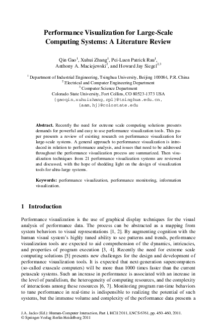 (PDF) Performance Visualization for Large-Scale Computing Systems: A Literature Review