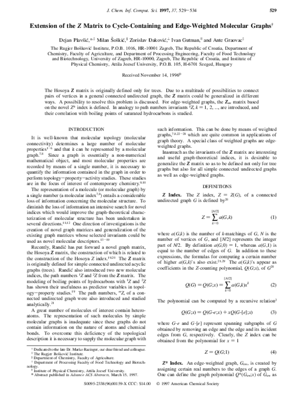 (PDF) Extension of the Z Matrix to Cycle-Containing and Edge-Weighted ...
