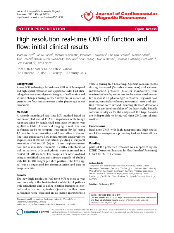 (PDF) High resolution real-time CMR of function and flow: initial ...