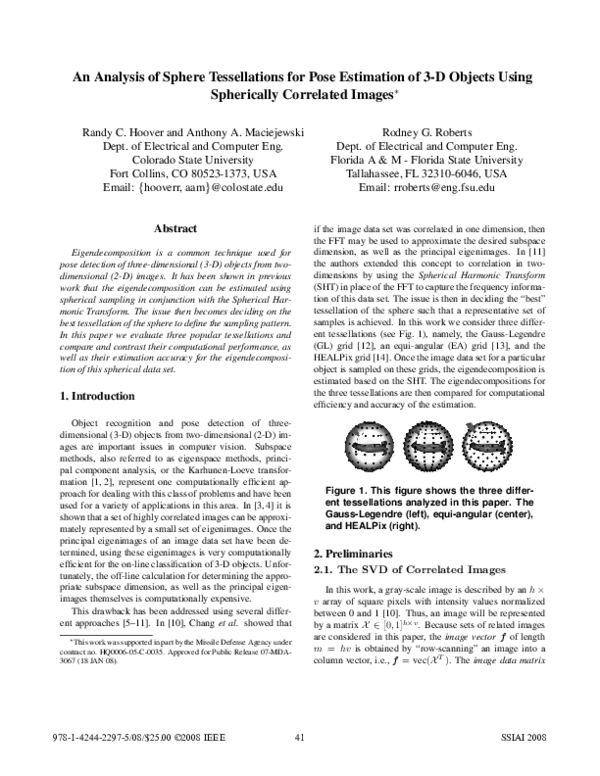 (PDF) An Analysis of Sphere Tessellations for Pose Estimation of 3-D ...