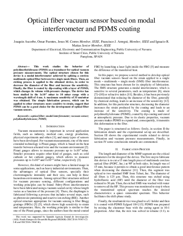 (PDF) Optical fiber vacuum sensor based on modal interferometer and ...