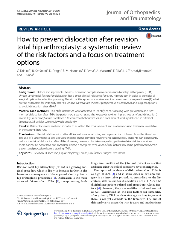 (PDF) How to prevent dislocation after revision total hip arthroplasty ...