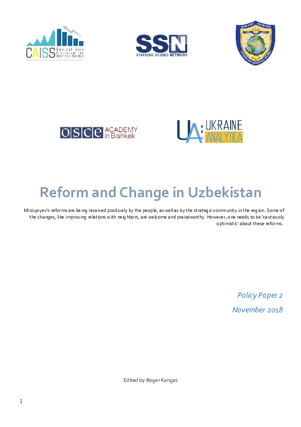 (PDF) Reform and Change in Uzbekistan