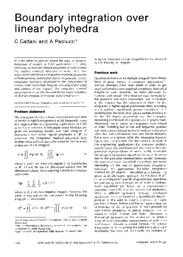 (PDF) Boundary integration over linear polyhedra