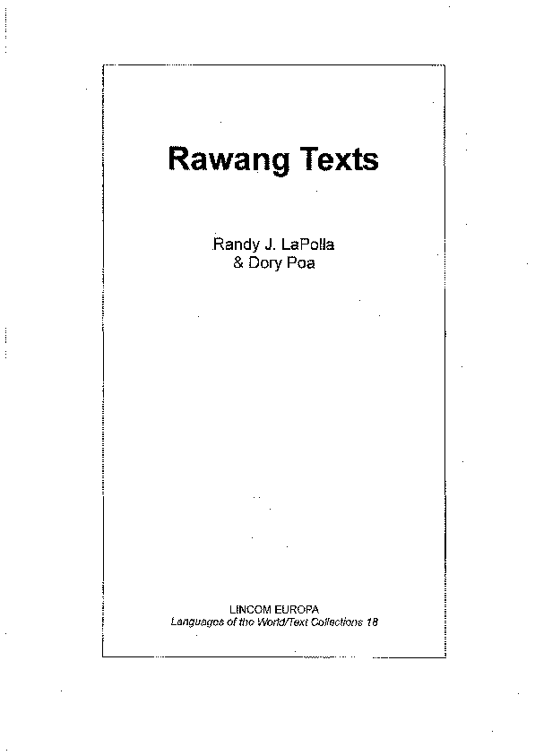 (PDF) Rawang Texts