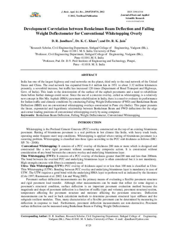 (PDF) Development Correlation between Benkelman Beam Deflection and ...