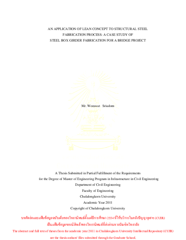 (PDF) An application of lean concept to structural steel fabrication ...