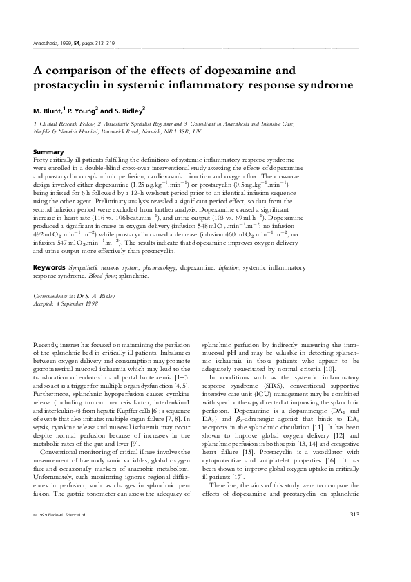 (PDF) A comparison of the effects of dopexamine and prostacyclin in ...