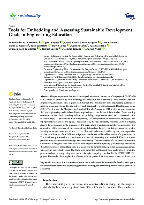(PDF) Tools for Embedding and Assessing Sustainable Development Goals ...