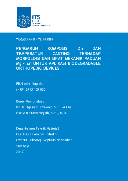 (PDF) Pengaruh Komposisi Zn Dan Temperatur Casting Terhadap Morfologi Dan Sifat Mekanik Paduan ...
