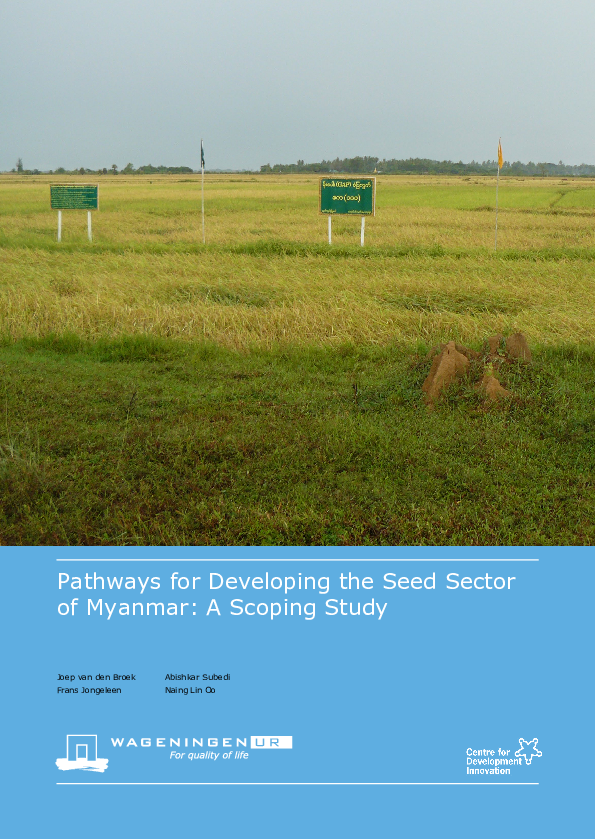 (PDF) Pathways for the developing Myanmar’s seed sector: A scoping study
