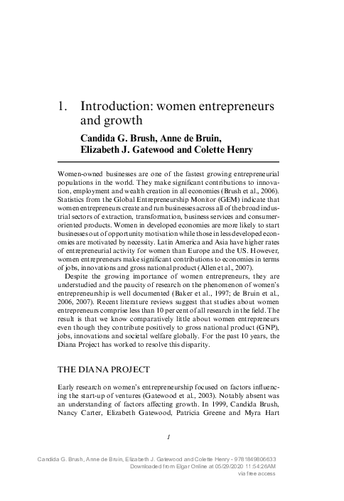 (PDF) Introduction: Women Entrepreneurs and Growth | Candida Brush ...