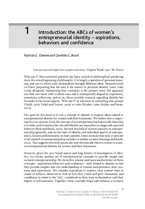 (PDF) Introduction: the ABCs of women’s entrepreneurial identity ...