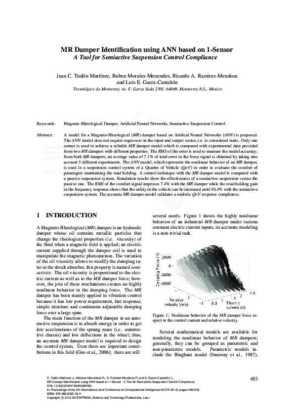 (PDF) MR Damper Identification using ANN based on 1-Sensor - A Tool for ...