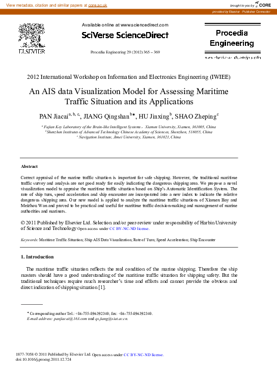 (PDF) An AIS data Visualization Model for Assessing Maritime Traffic ...