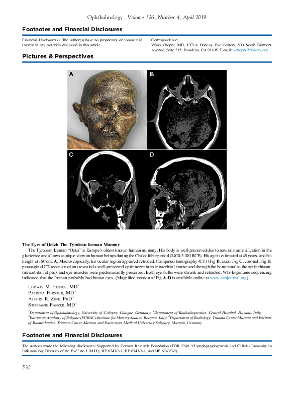 (PDF) The Eyes of Oetzi: The Tyrolean Iceman Mummy