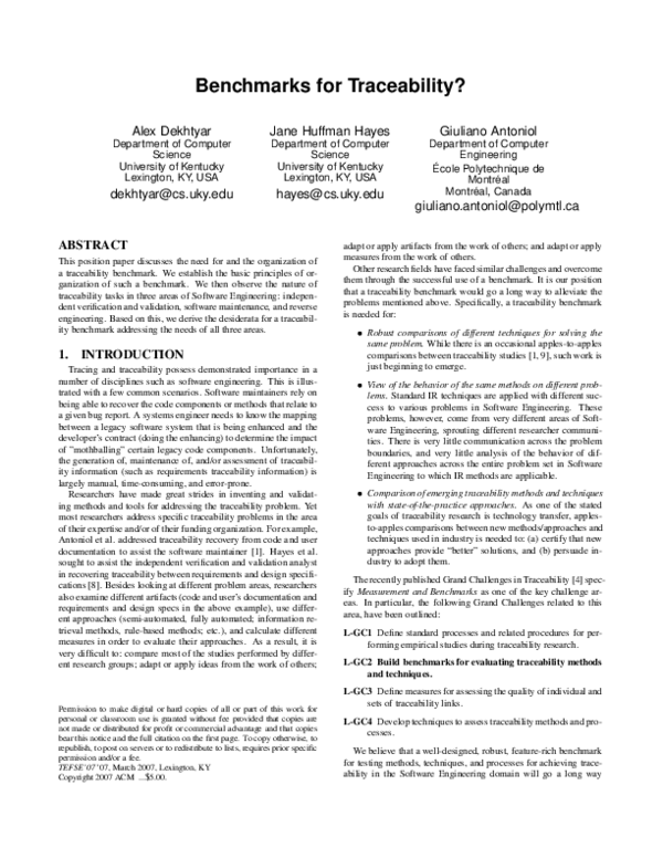 (PDF) Model-based traceability