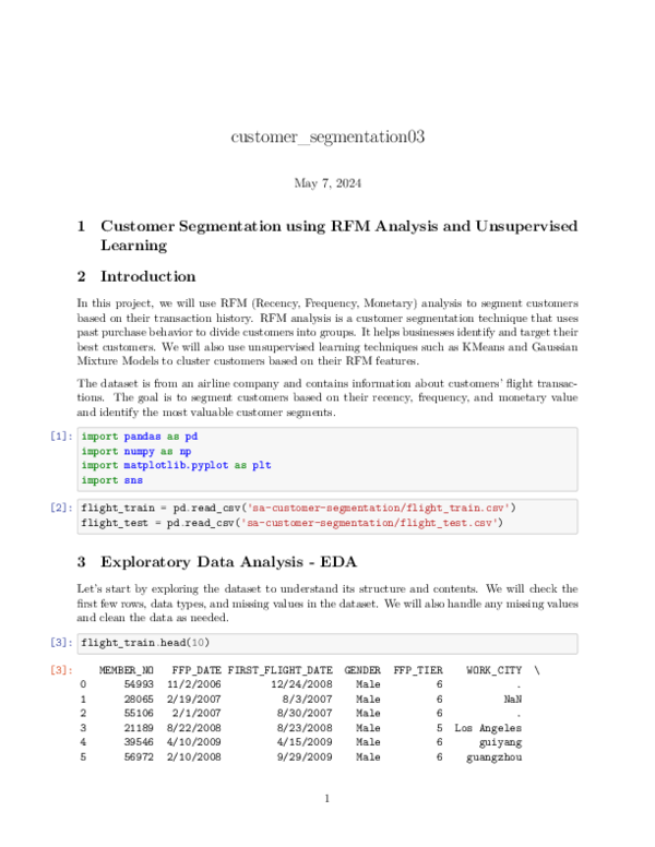 (PDF) Customer Segmentation - Unsupervised Learning (PDF) Customer Segmentation - Unsupervised Learning