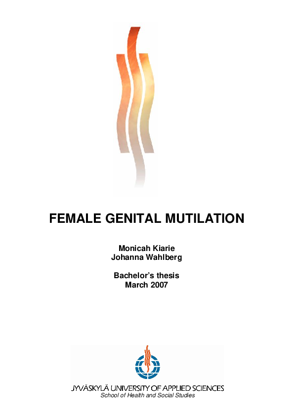 (PDF) Female Genital Mutilation