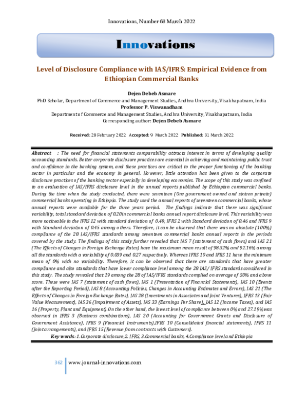 (PDF) Level of Disclosure Compliance with IAS/IFRS: Empirical Evidence ...