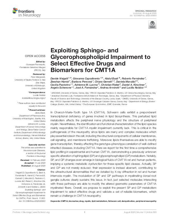 (PDF) Exploiting Sphingo- and Glycerophospholipid Impairment to Select ...