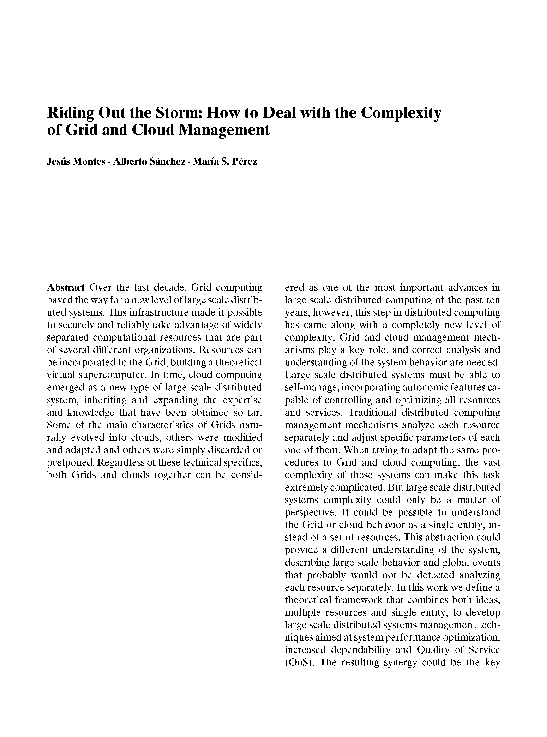 (PDF) Riding Out the Storm: How to Deal with the Complexity of Grid and ...